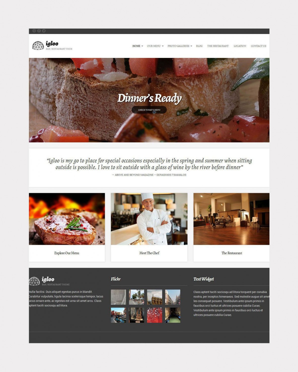 Responsive Restaurant Website Layouts